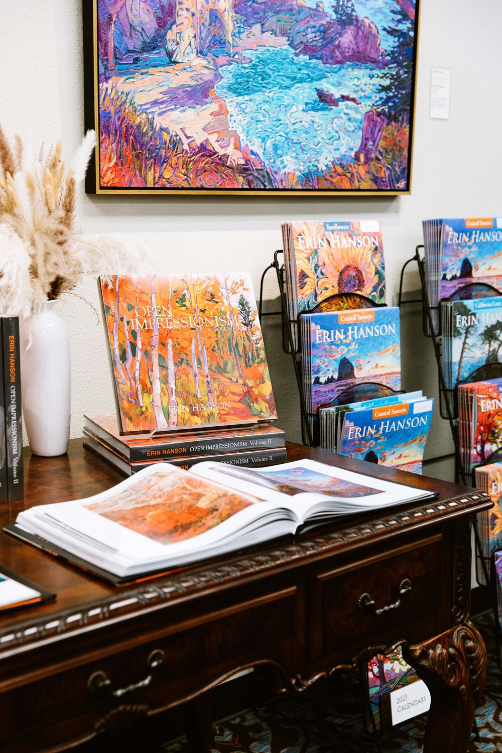 Next, you will be led to the drying racks to see the newest paintings ...