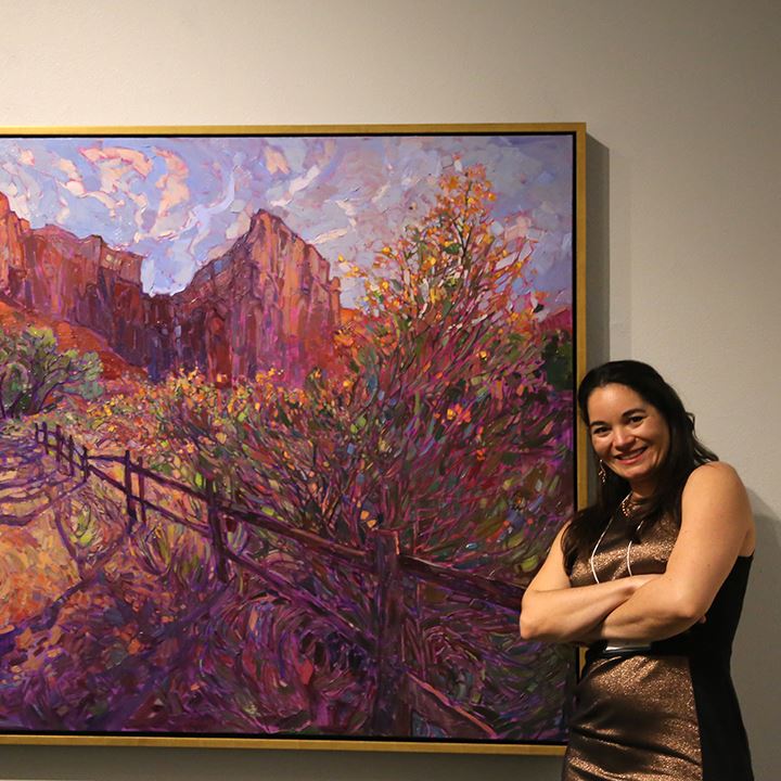 Erin Hanson at her Painted Parks exhibit at the St. George Art Museum.