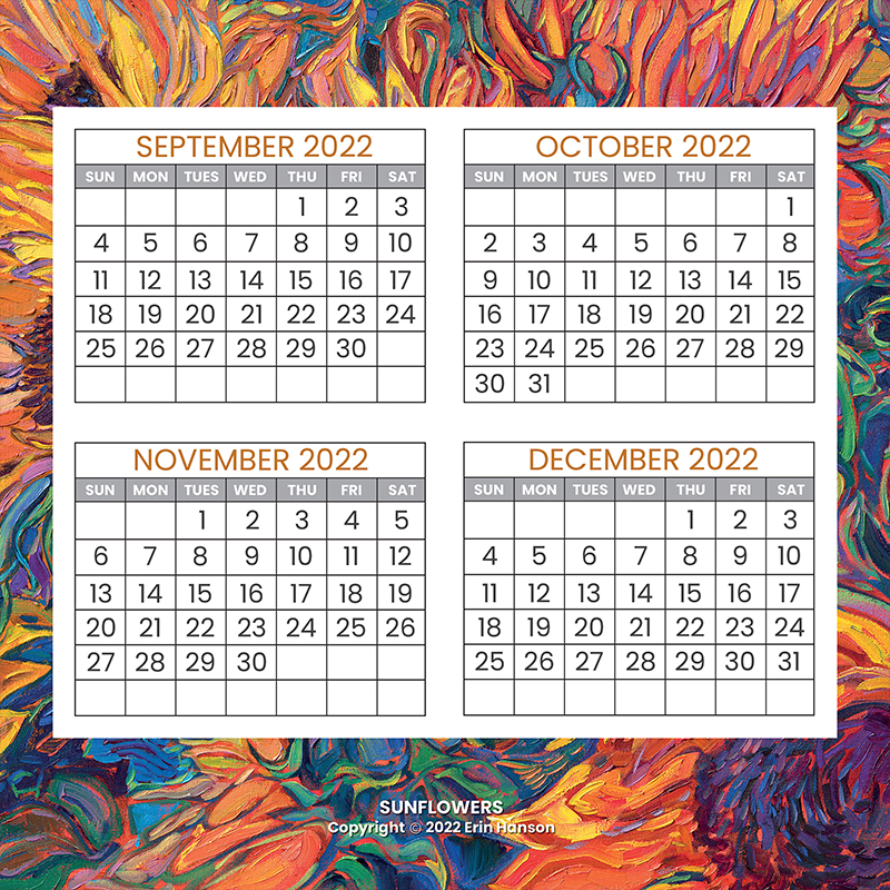 2023 Wall Calendar - Sunflowers